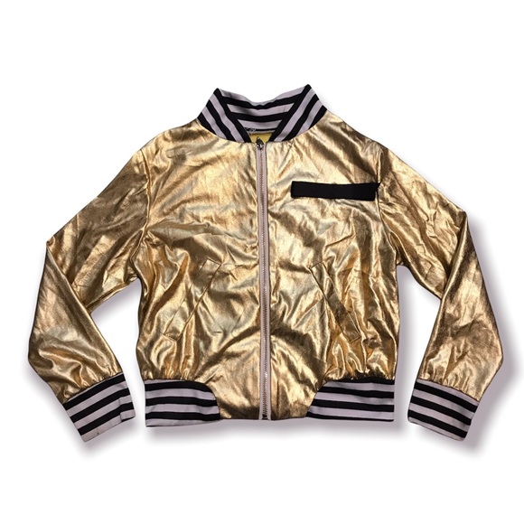 JoJo Siwa | Jackets & Coats | Jojo Siwa Gold Metallic Jacket Size 4 ...